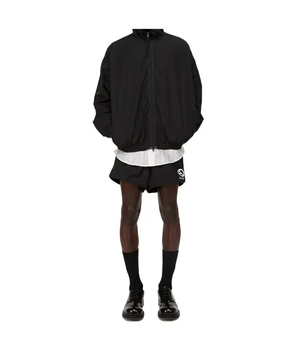 Acne Studios Logo Embroidered Zip-up Jacket - Black