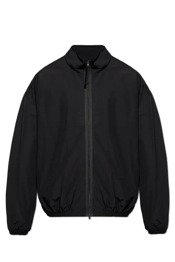 Acne Studios Logo Embroidered Zip-up Jacket - Black