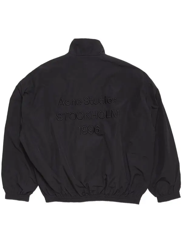 Acne Studios Logo Embroidered Zip-up Jacket - Black