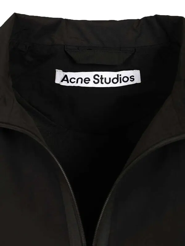 Acne Studios Logo Embroidered Zip-up Jacket - Black