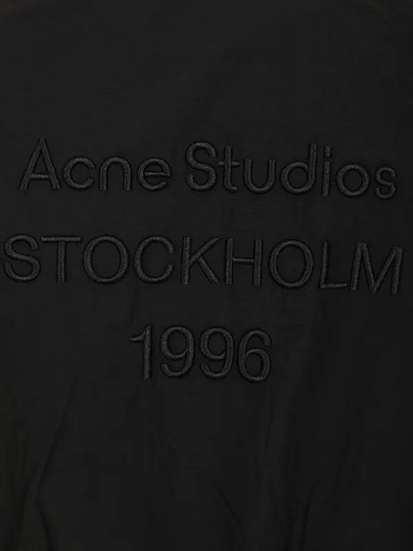 Acne Studios Logo Embroidered Zip-up Jacket - Black