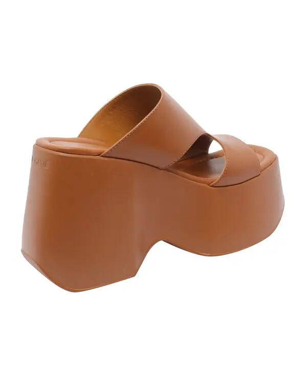 VIC MATIE Yoko Cut-out Platform Sandals - Brown