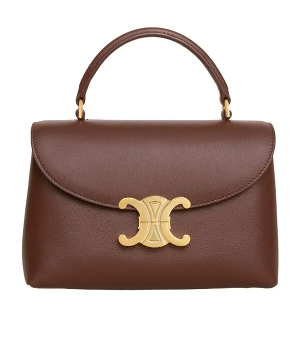 Celine Teen Nino Bag In Supple Grained Calfskin - Chestnut