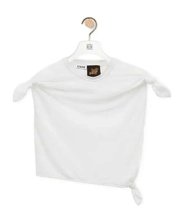 Loewe Short Knot Top In Cotton Blend - White