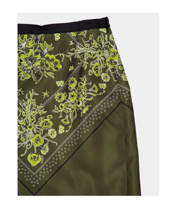 Gucci Printed Silk Twill Skirt