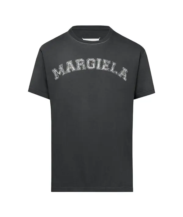 MAISON MARGIELA Logo Printed Crewneck T-shirt - Black