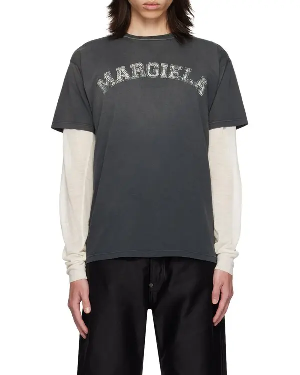 MAISON MARGIELA Logo Print Crewneck T-shirt - Black
