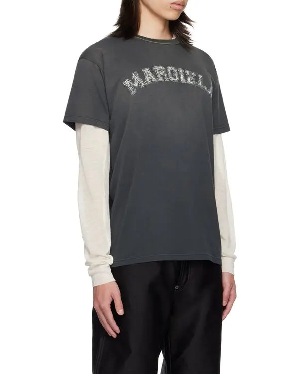 MAISON MARGIELA Logo Print Crewneck T-shirt - Black