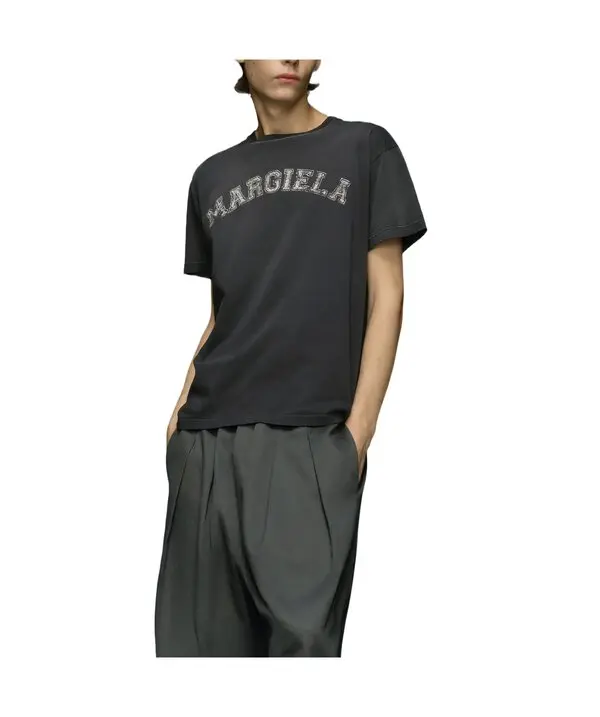 MAISON MARGIELA Logo Print Crewneck T-shirt - Black