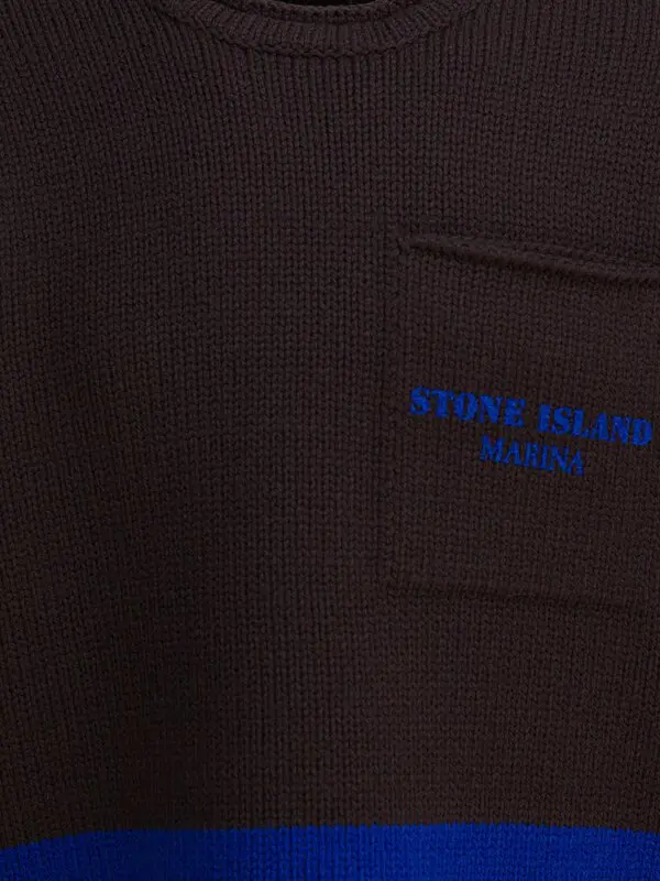 Stone Island Knitwear With Crew Neck And Ribbed Details