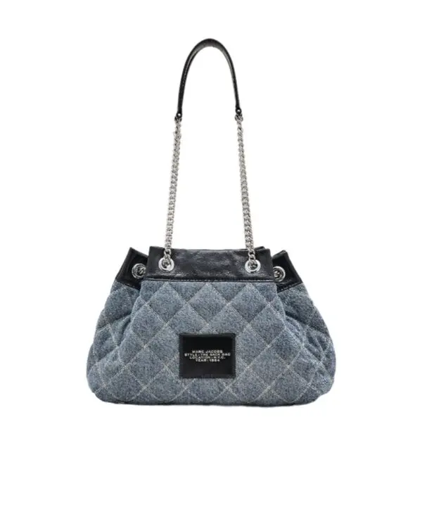 Marc Jacobs Quilted Denim Chain Sack Bag - Gray