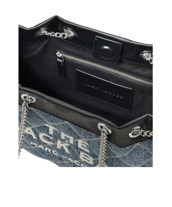 Marc Jacobs Quilted Denim Chain Sack Bag - Gray
