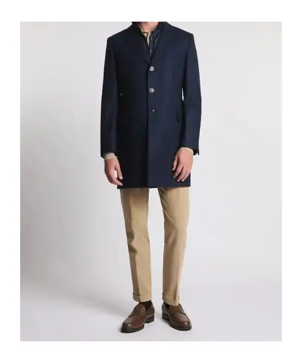 FAY 3-in-1 Double Coat In Cashmere Blend Wool - Blue
