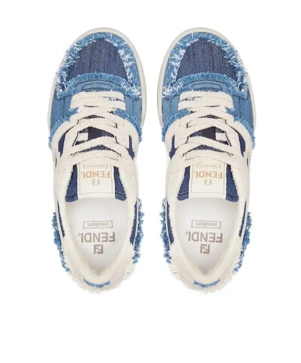 Fendi Low-top Sneakers With Ff Decal - Blue