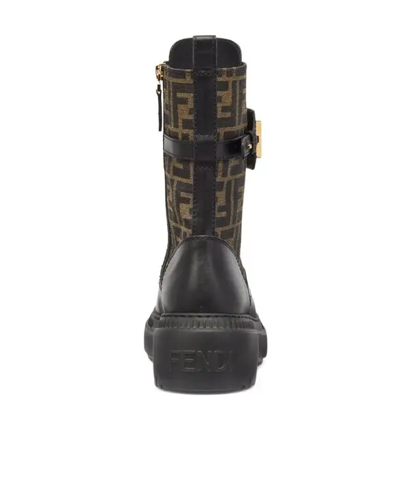Fendi Graphic Jacquard Biker Boots