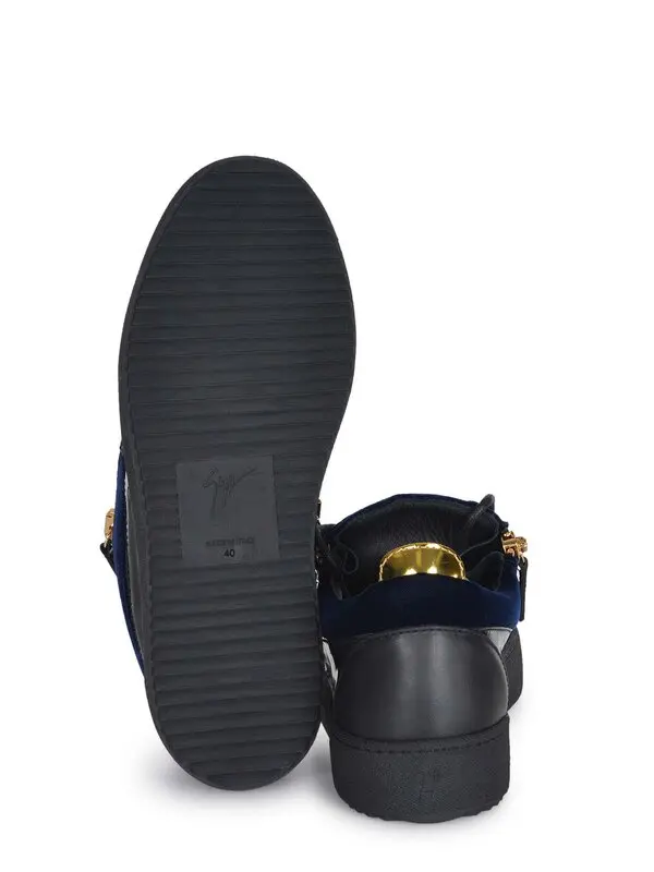 GIUSEPPE ZANOTTI Frankie Zip-detailed Lace-up Sneakers - Black
