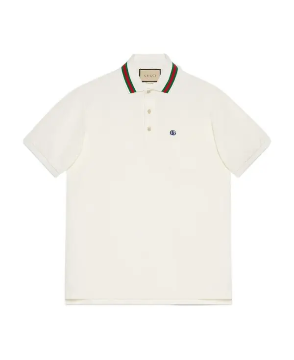 Gucci Logo-embroidered Piqué Polo Shirt