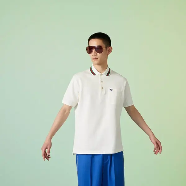 Gucci Logo-embroidered Piqué Polo Shirt