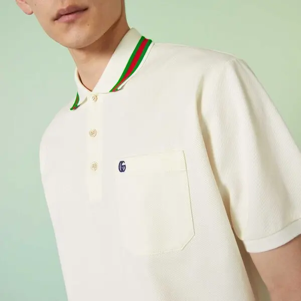 Gucci Logo-embroidered Piqué Polo Shirt