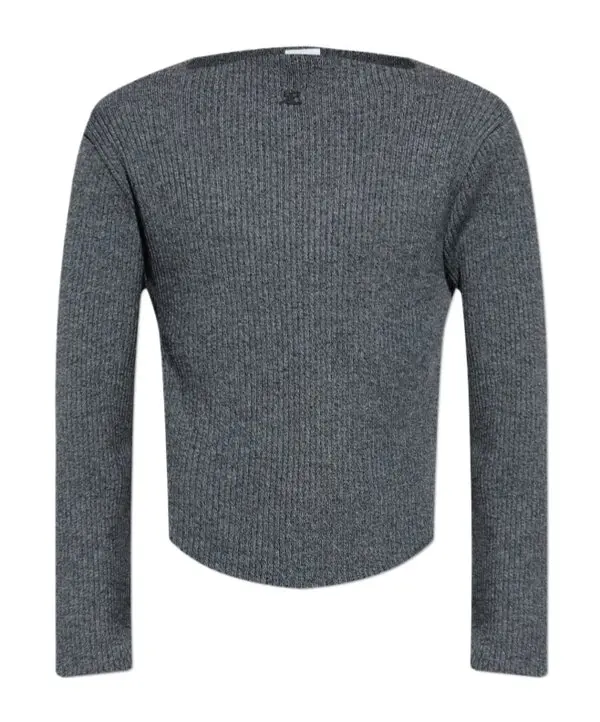 COURREGES Graphic Knit Long Sleeve Sweater