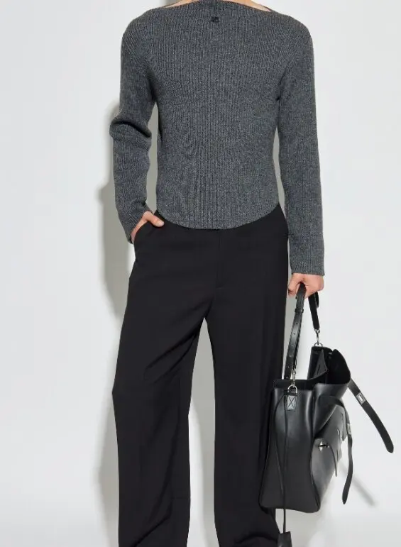 COURREGES Graphic Knit Long Sleeve Sweater
