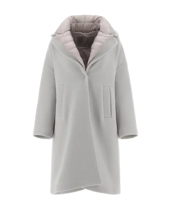Herno Layered Long-sleeved Quilted Coat - Gray
