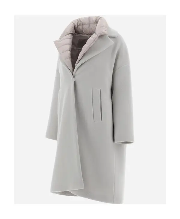 Herno Layered Long-sleeved Quilted Coat - Gray