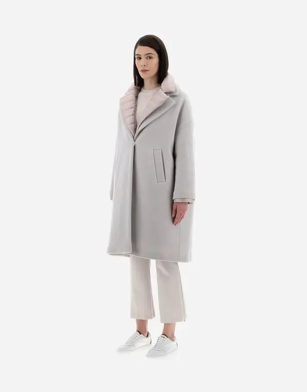 Herno Layered Long-sleeved Quilted Coat - Gray