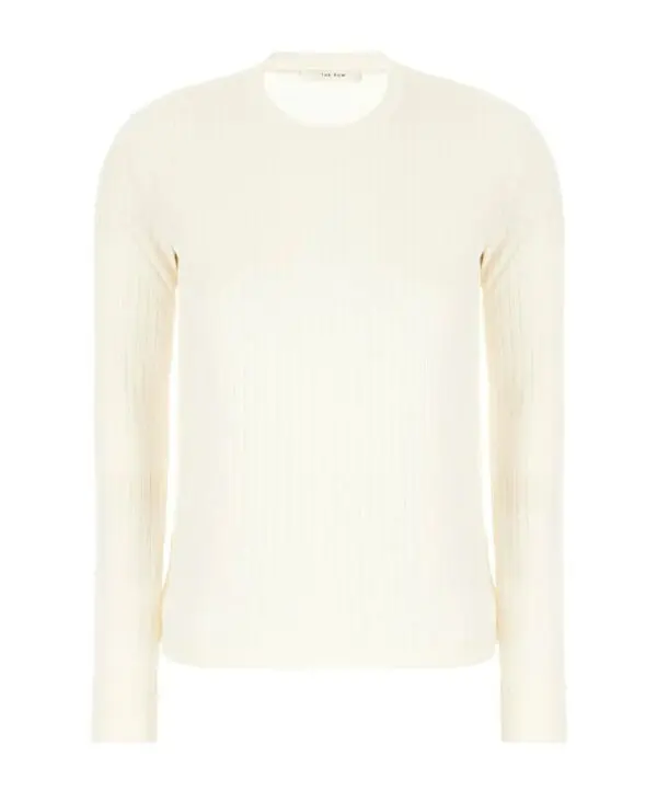 THE ROW Long-sleeved Ribbed Crew Neck Top - No