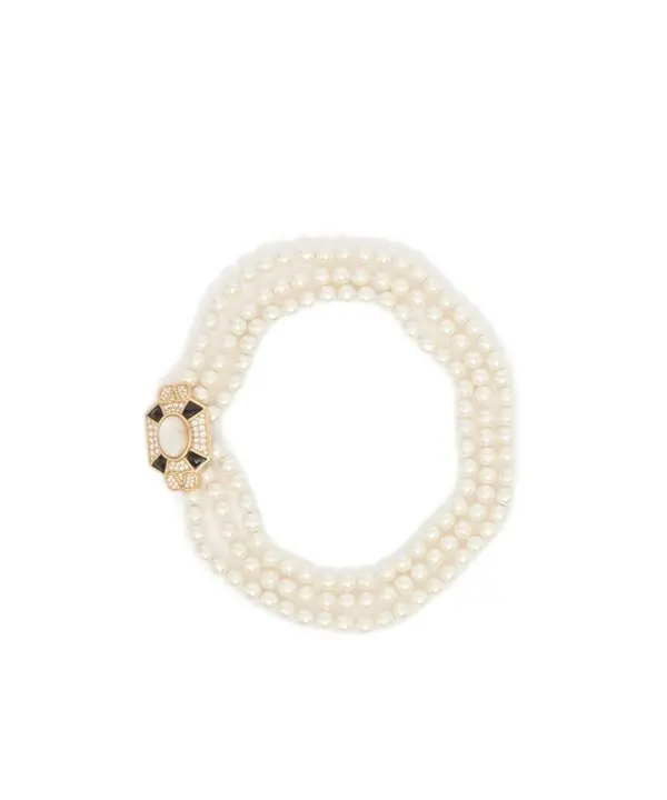 Valentino Garavani Pas Plus Necklace - Gold/black/crystal/cream