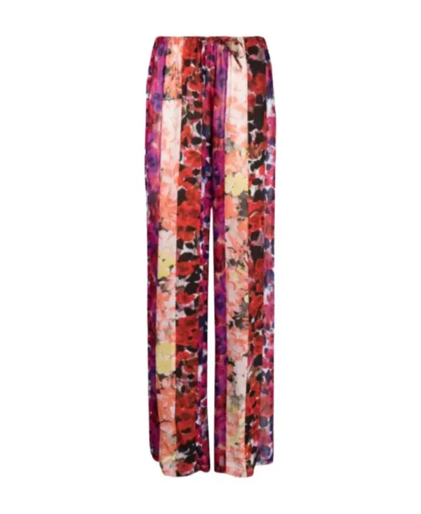 Dries Van Noten Floral Print Wide-leg Trousers