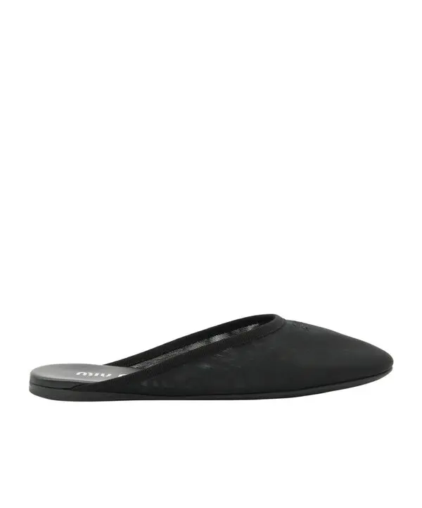 Miu Miu Logo-embroidered Flat Mules