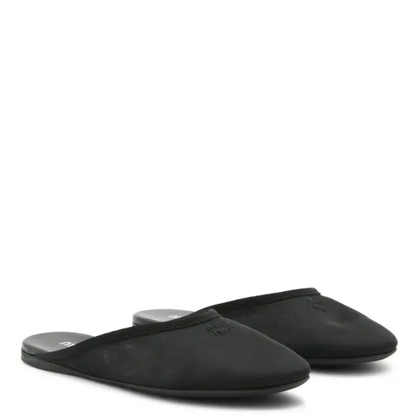 Miu Miu Logo-embroidered Flat Mules