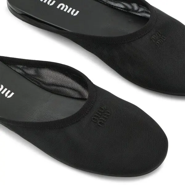Miu Miu Logo-embroidered Flat Mules