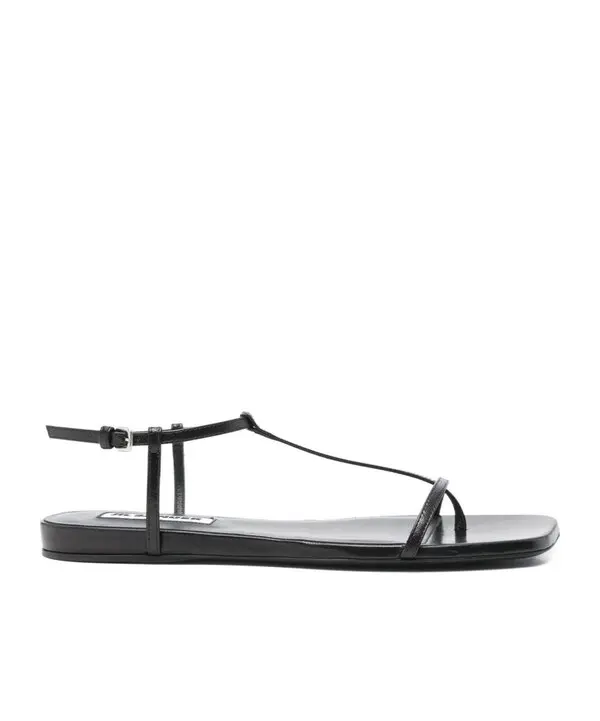 JIL SANDER Flat Buckled Sandals - Black