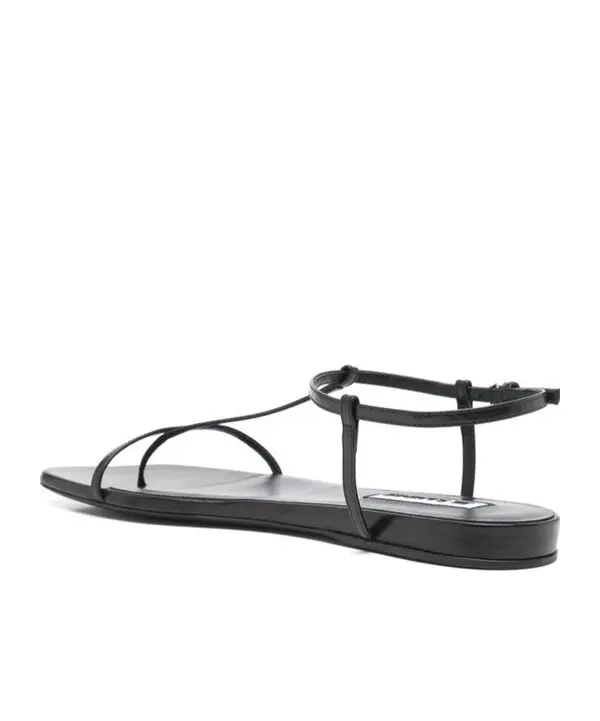 JIL SANDER Flat Buckled Sandals - Black
