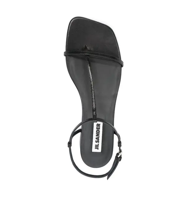 JIL SANDER Flat Buckled Sandals - Black