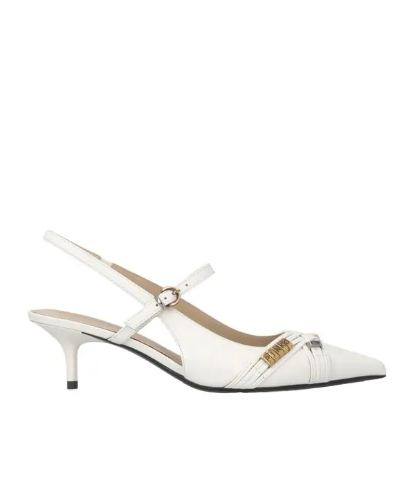 Pinko Pointed Toe Slingback Pumps - White