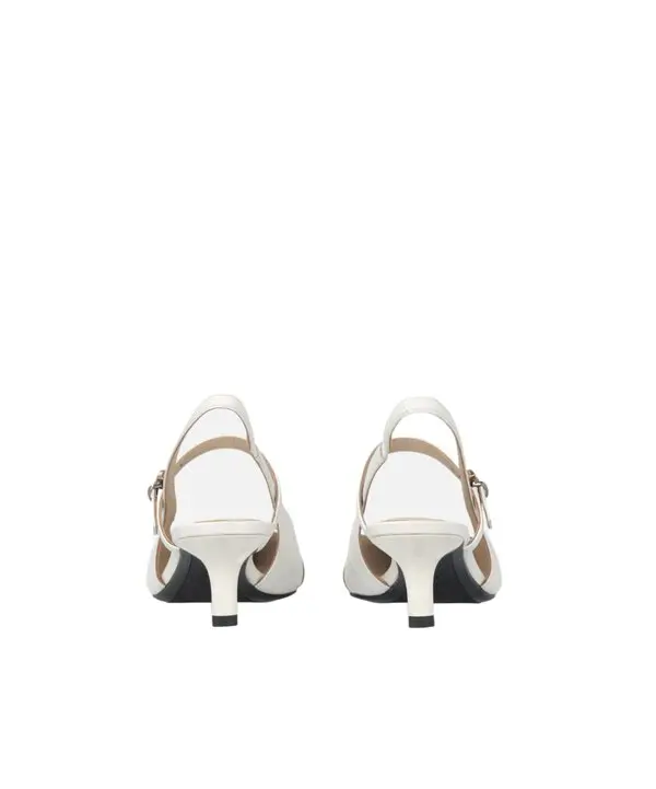 Pinko Pointed Toe Slingback Pumps - White