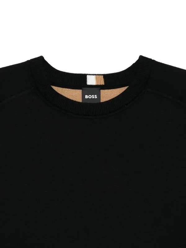 Hugo Boss Boss Regular-fit Jumper With Round Neck - Black
