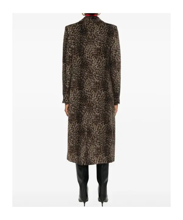 MSGM Single-breasted Long Coat With Lapel Collar