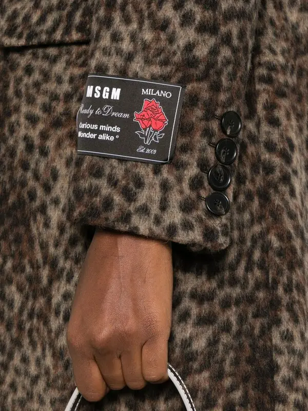 MSGM Single-breasted Long Coat With Lapel Collar