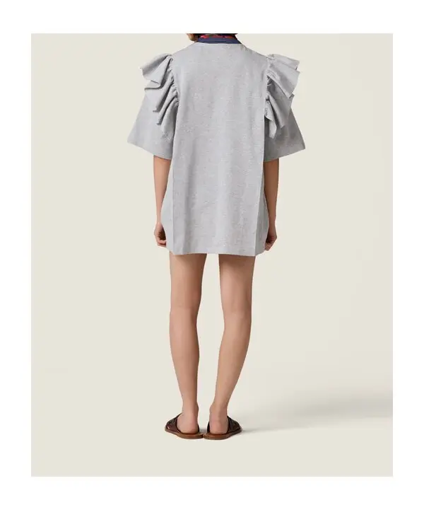 Miu Miu Ruffled Crewneck Dress