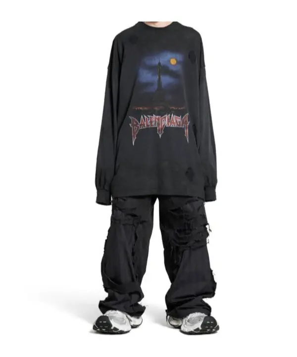 Balenciaga Graphic Printed Long-sleeve T-shirt