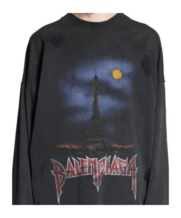 Balenciaga Graphic Printed Long-sleeve T-shirt