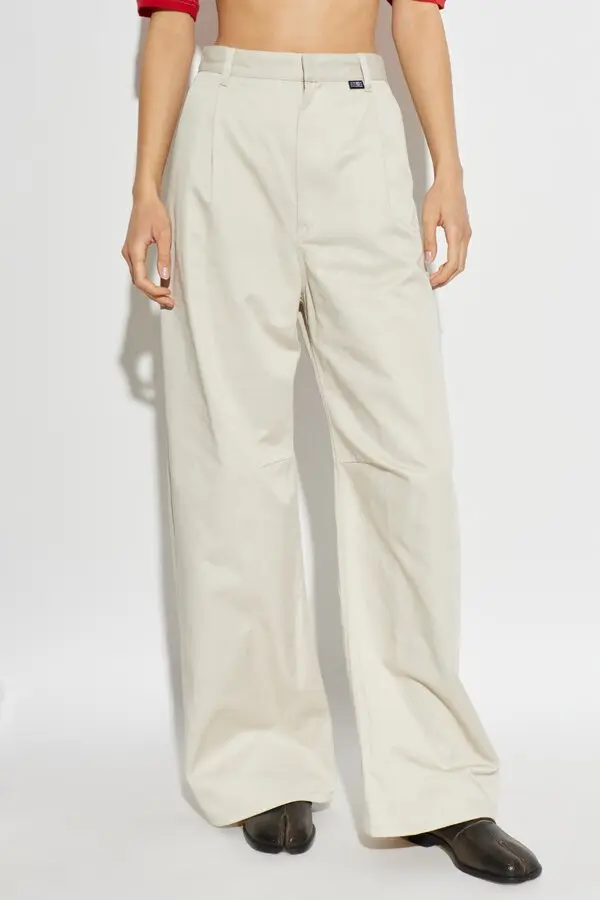 MAISON MARGIELA Wide-leg Trousers With Logo Patch