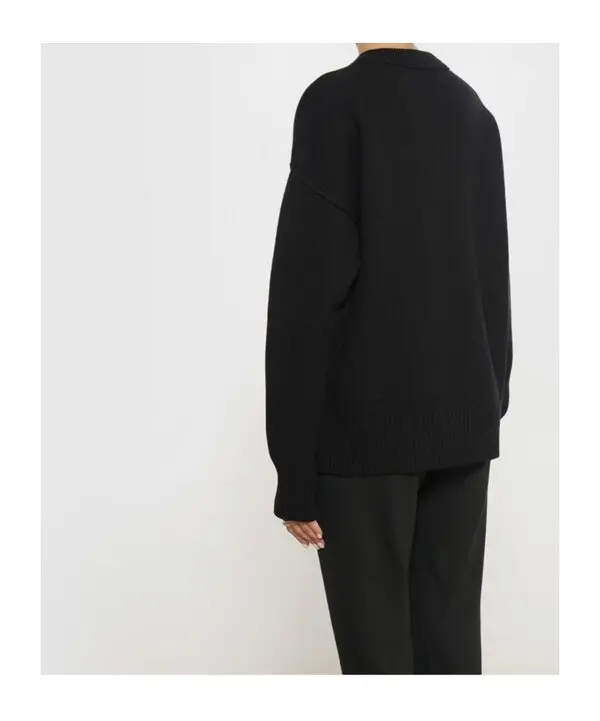 AMI Paris De Coeur Crewneck Jumper - Black