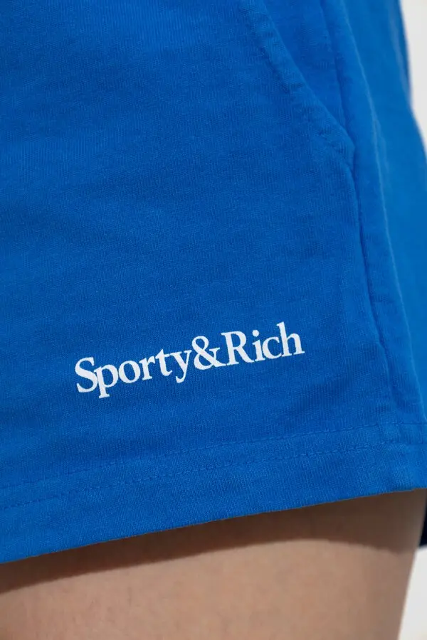 SPORTY  RICH Sporty & Rich Disco Logo-print Shorts