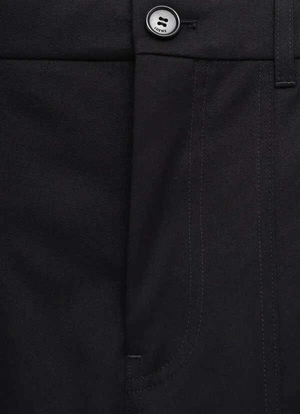 Loewe Wide Leg Cargo Trousers With Belt Ring And Logo