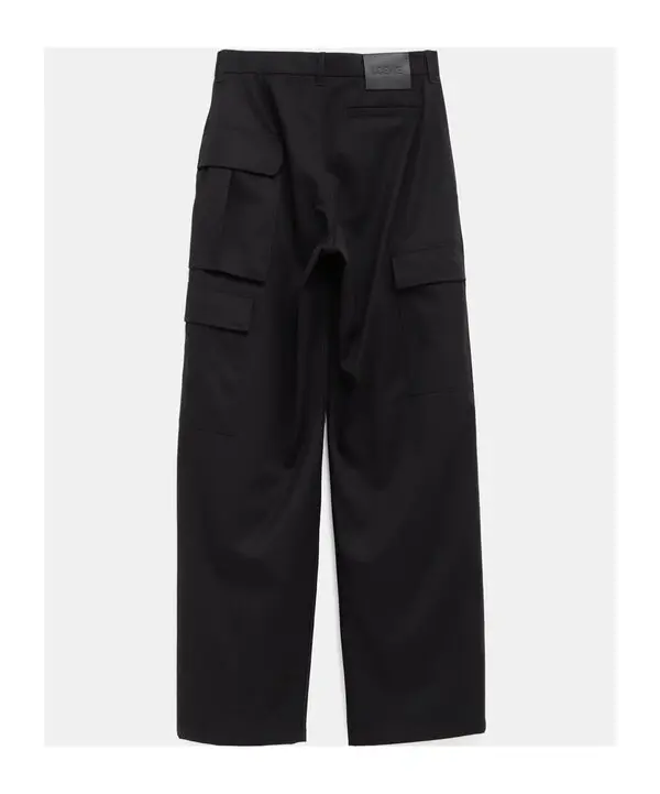 Loewe Wide Leg Cargo Trousers With Belt Ring And Logo